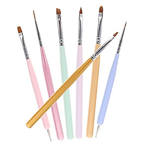 minkissy 7pcs Double-ended Nail Art Pen Pinceles Para Uñas Acrilicas Color Brushes Acrylic Nail Brush Nail Polish Brush Nail Point Graffiti Pen Painting Nail Brushes Nail Art Tool Accessory