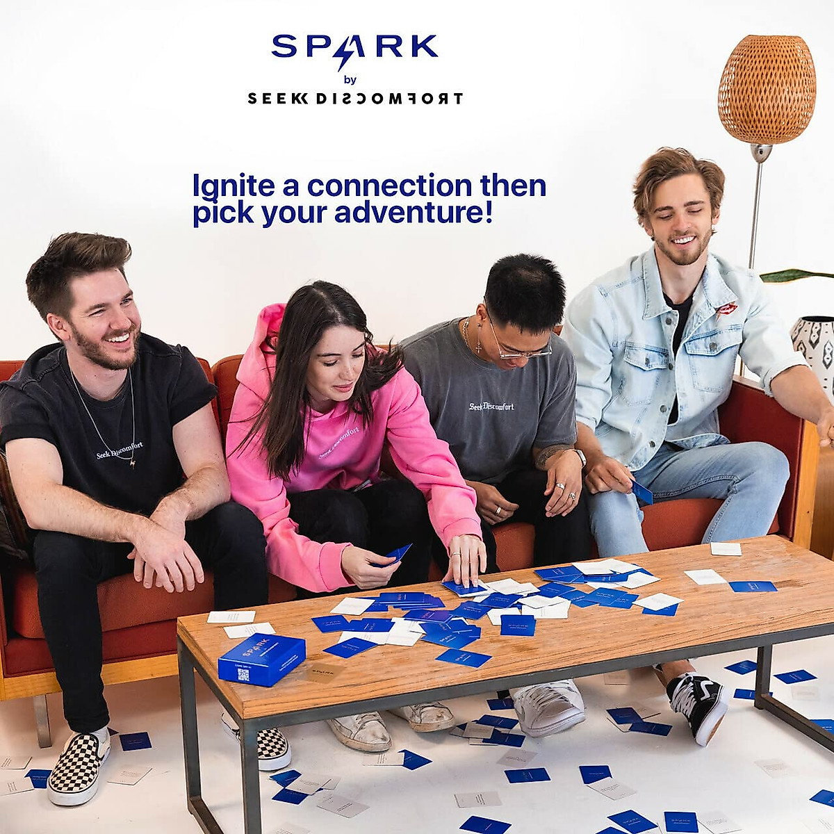 seek discomfort Spark Card Game - Fun Adult Card Games Family Games for Game Night Table Topics Conversation Cards Conversation Starters Get to Know You Games Adventure Challenge Table Talk Questions