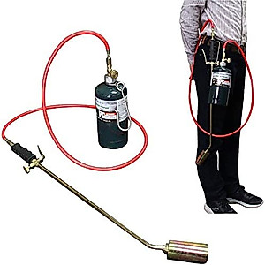 Propane Torch Weed,Heavy Duty Burner Torch,Weed Burner with Control Valve and 5.3 FT Hose for Garden Roofing BBQ lighter Snow Melting, Wrenches and Gloves