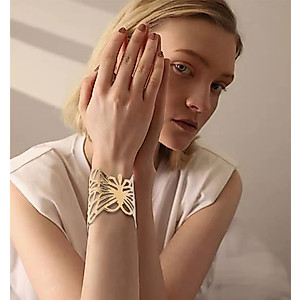 TOBENY 6PCS Cuff Bangle Bracelets for Women Wrist Cuff Wrap Bracelets Gold Silver Plated Open Wide Wire Bracelets Fashion Jewelry