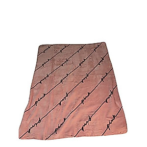 Victoria's Secret Pink Sherpa Blanket Color Rose Pink/Black Script Size 50”x60” Super Soft New