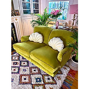 Shell Pillow in A Luxurious Fabric. Decorative Seashell Cream Throw Pillow for Bed or Couch. Perfect Nautical Decor Pillows for Beach Home Decor. 18 X 13 Inches – Ideal Accent Pillows