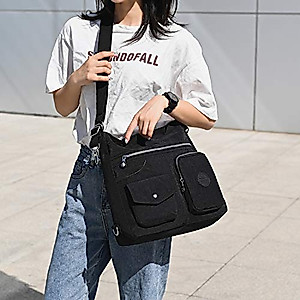 Multipurpose Hobo Purse for Women with Antitheft RFID, Waterproof Nylon Crossbody Bag Shoulder Handbag, Convertible Backpack