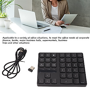 GOWENIC Wireless Numeric Keypad, 35 Key Bluetooth Number Pad, 2.4G Wireless Ergonomic Design Silent Rechargeable One Handed Gaming Keyboard for Laptop, Computer, Desktop