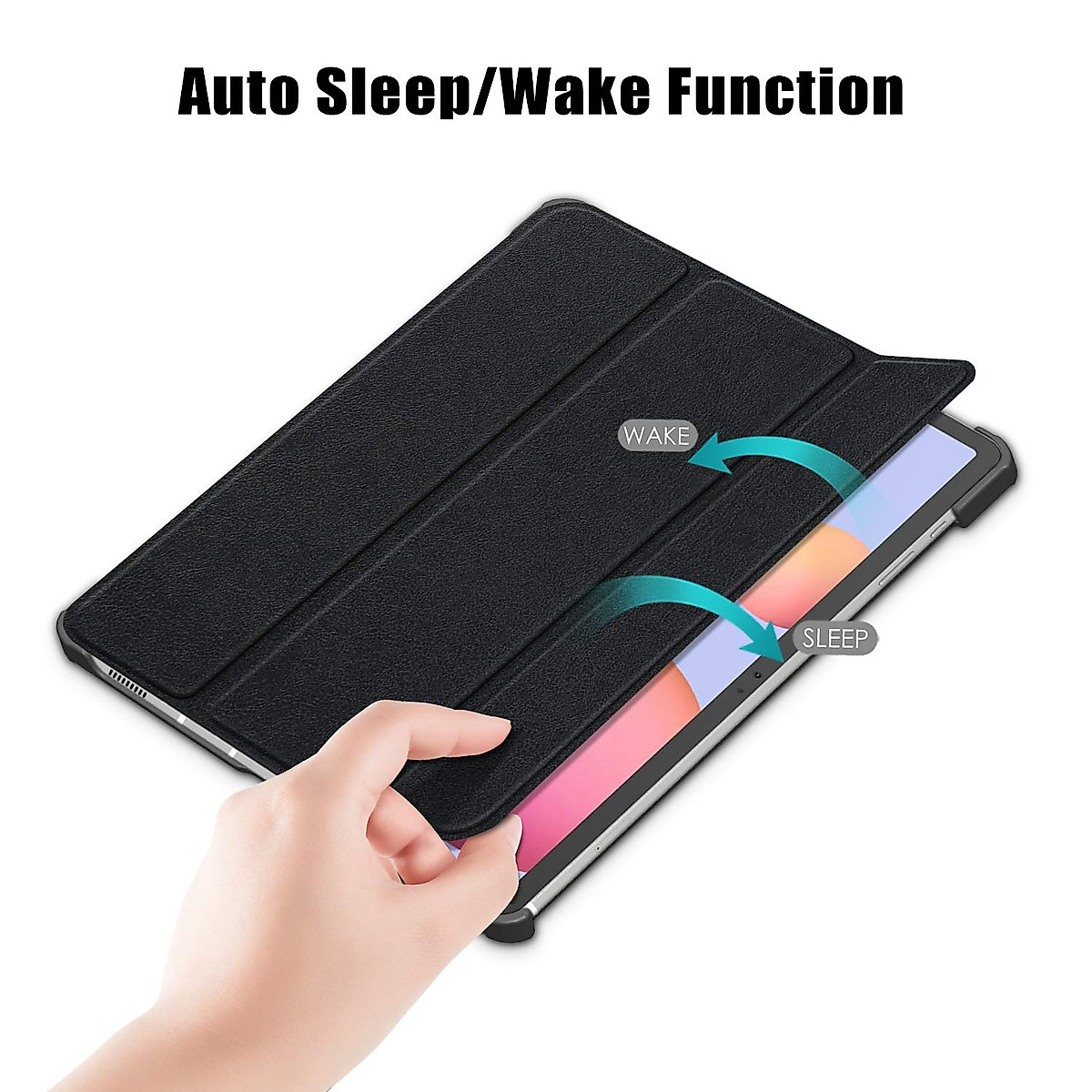 JGOYGYI Personalized Custom Name Case for Samsung Galaxy Tab S7 FE 2021/S8+ Plus 2022 /S7+ Plus 2020 12,4",Magnetic PU Leather Slim Protective Cover with Stand Function,Customize Handwritten Text