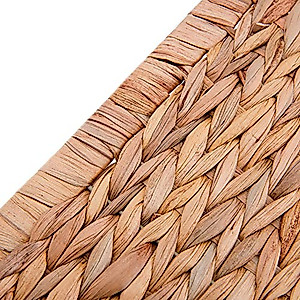 StorageWorks Water Hyacinth Storage Baskets, Rectangular Wicker Baskets with Built-in Handles, Medium, 2-Pack