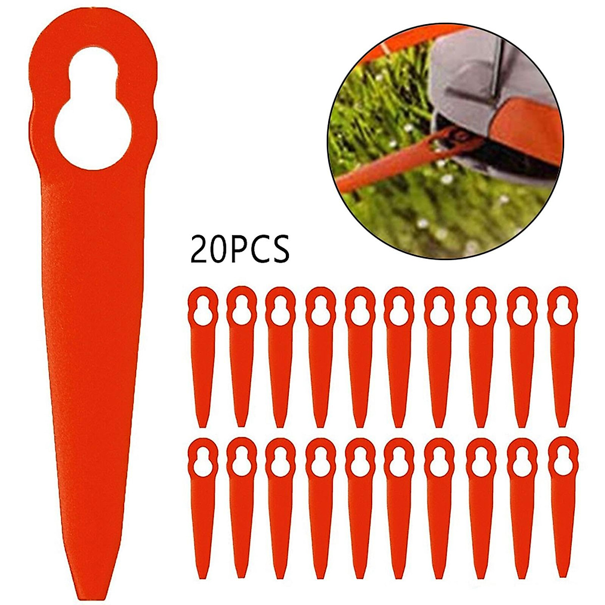 DAGIJIRD 20pcs Plastic Blades Replacement Parts for STIHL FSA 45 Cordless Strimmer Grass Trimmer Head Blades Grass Cutter Blades