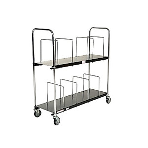 Vestil CTC-1856-B Steel Carton Cart, 2 Tiers, Black, 400-lb. Load Capacity, 59-1/8" x 19-13/16" x 56-1/2"