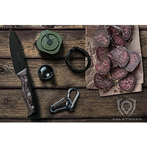 Dalstrong Paring Knife - 4 inch - Delta Wolf Series Knife - Ultra-Thin & Zero Friction Blade - HC 9CR18MOV Steel - Black Titanium Nitride Coating - G10 Camo Handle Kitchen Chef Knife - Leather Sheath