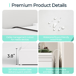 LINSY HOME Electric Fireplace Mantel, LED Faux Fireplace Heater with Remote Control & Adjustable Flame, Wooden Surround Firebox TV Console Table Free Standing Built-in Cabinet with Sliding Glass Door