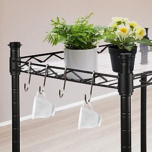 3-Tier Wire Shelving Unit and Storage, Shelves for Storage Height Adjustable Metal Wire Rack Shelving for Garage Kitchen Pantry Closet Laundry Bathroom Load 265LBS (21.5 x 11.5 x 35.5 inch)