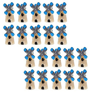 ARTIBETTER 20Pcs Miniature Windmill Figurines Fairy Garden House Mini Resin House Flower Pot Plant Home Decor Bonsai Micro Landscape Figurines Ornament