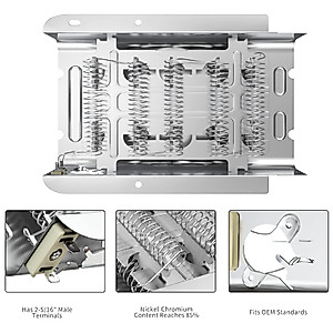 279838 Dryer Heating Element Assembly Replacement Part by AMI PARTS - Replaces EXP279838 AP3094254 279837 279838VP 3398064 3403585 8565582 AH33431-1 YEAR WARRANTY