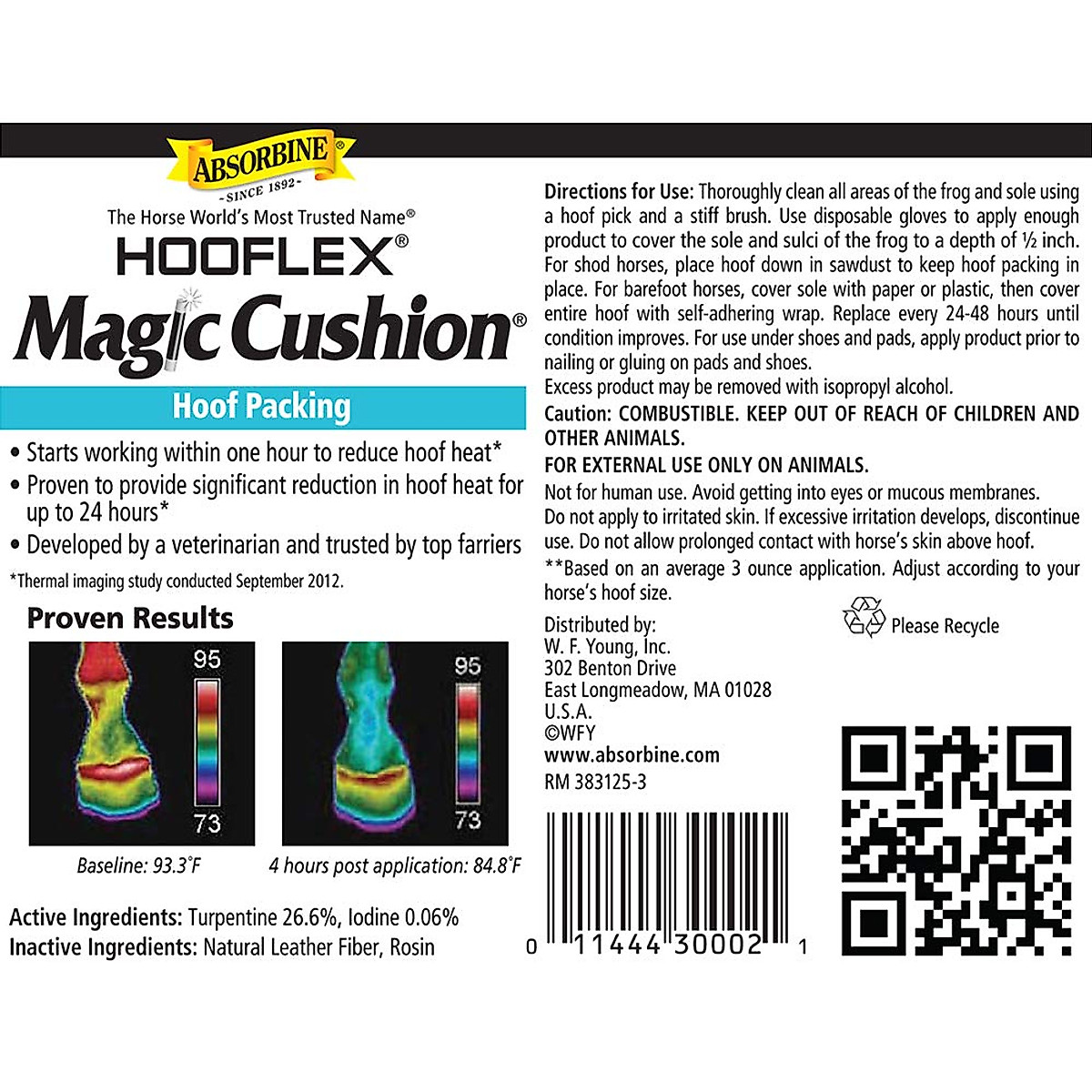 Absorbine Hooflex Magic Cushion, Veterinary Formulated Fast-Acting Relief, Reduce Hoof Heat for up to 24 Hours, 28 lb Tub
