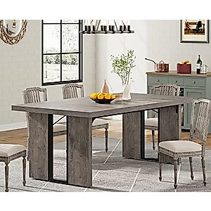 Tribesigns 71" Large Dining Table for 6 to 8 People, Rustic Farmhouse Style Dinner Table, Rectangular Dining Table for Kitchen, Dining Room & Living Room