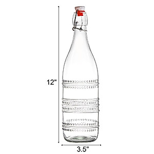 Nicunom 4 Pack Swing Top Glass Bottles 32 Oz, Clear Glass Brewing Bottle Flip Top Glass Bottle Airtight Glass Beer Bottles for Kombucha, Beverages, Wine, Juice, Oil, Vinegar, Water, Soda, Kefir