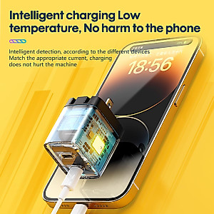 Wekome USB Charger Block, Wall Charger, USB C Fast Charger, Compatible with MacBook Pro/Air, iPhone, Laptops and Tablets, UL Certified (Yellow)