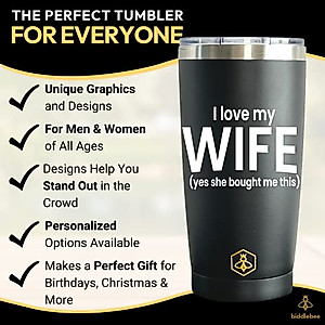 Biddlebee Husband Birthday Gift Funny Husband Gifts Travel Coffee Mug Tumbler w/Slider Lid | Gift for Anniversary | Husband Gifts from Wife | Gifts for Husband | Gift for Him