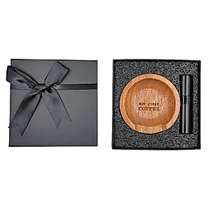 GEMINI Coffee Bean Spray Bottle and Coffee Dosing Cup Set - Espresso Spray Bottle, Wooden Coffee Bean Dosing Cup for Espresso Enthusiasts - Idea Gift for Dad