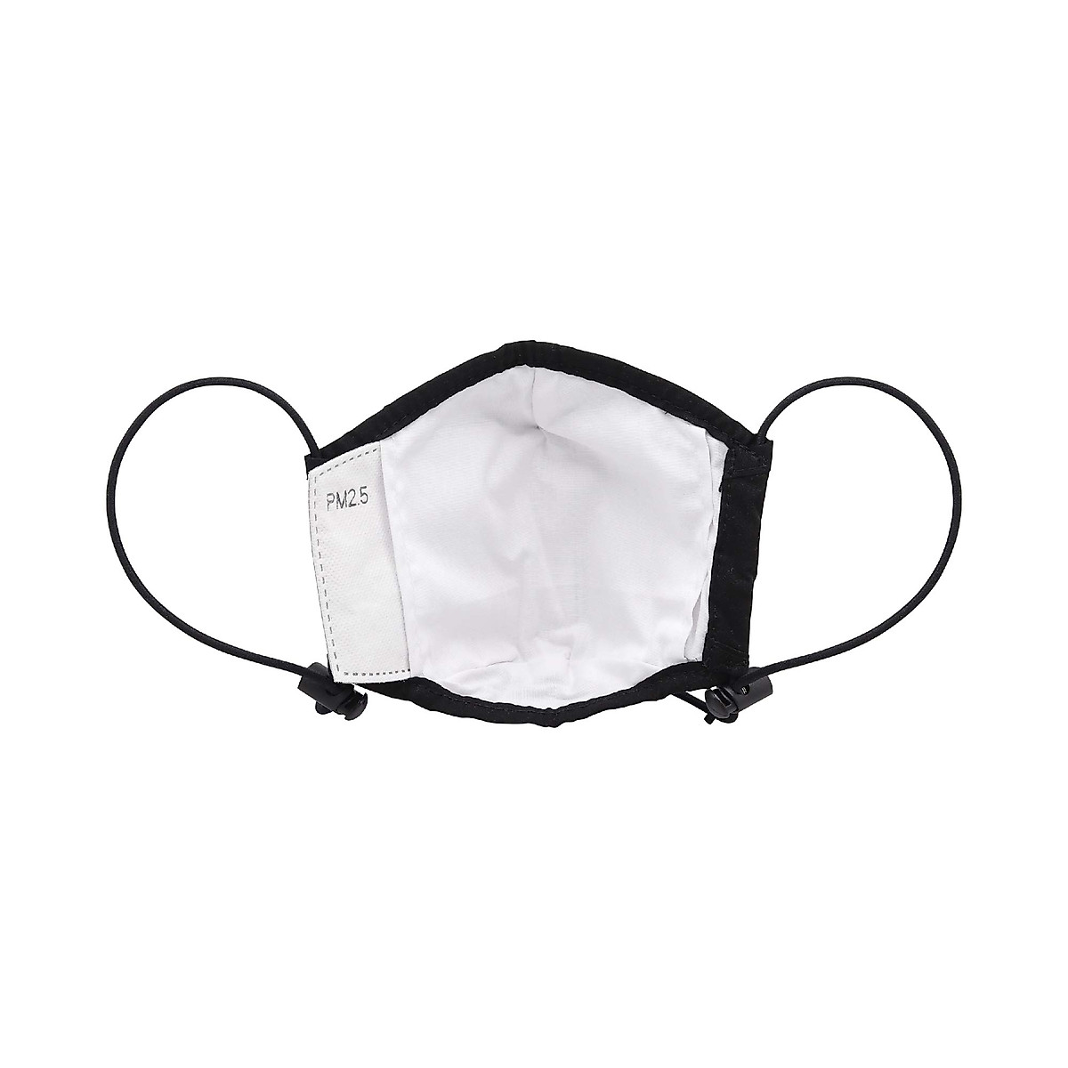 BUILT Washable and Breathable Cotton Face Mask with Adjustable Ear Loops, Nose Wire and PM2.5 Filters Black 5275422