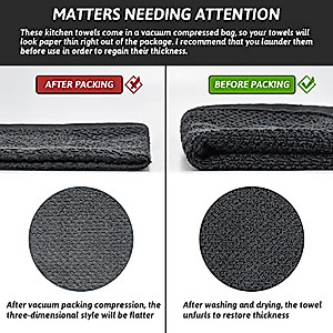 Nialnant 8 Pack Kitchen Dish Rags,100% Cotton Dish Cloths for Washing Dishes,Quick Drying Kitchen Towels,12x12 Inches,Black Plaid