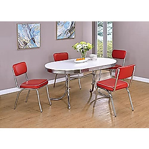 simple relax Set of 2 Side Chairs with Cushion, Red