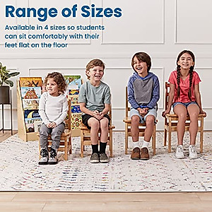 ECR4Kids Three Rung Ladderback Chair, 12in Seat Height , Classroom Seating, Natural, 2-Pack