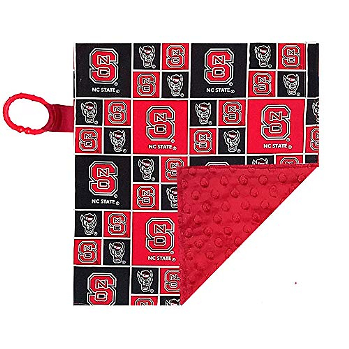 North Carolina State NC State Wolfpack Licensed 10"" x 10"" Baby Crinkle Minky Lovey