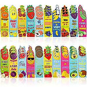 160 Pieces Fruit Scented Bookmarks Scratch and Sniff Bookmarks Assorted Smelly Bookmarks Educational Bookmark for Kids Students Reader, 20 Styles