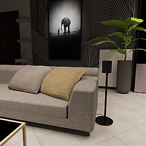 Eximus Fixed Height Speaker Floor Stand for Sonos One and Sonos One SL and Sonos Play:1 - Cable Management Built In - Easy Assembly - Gloss Black Finish