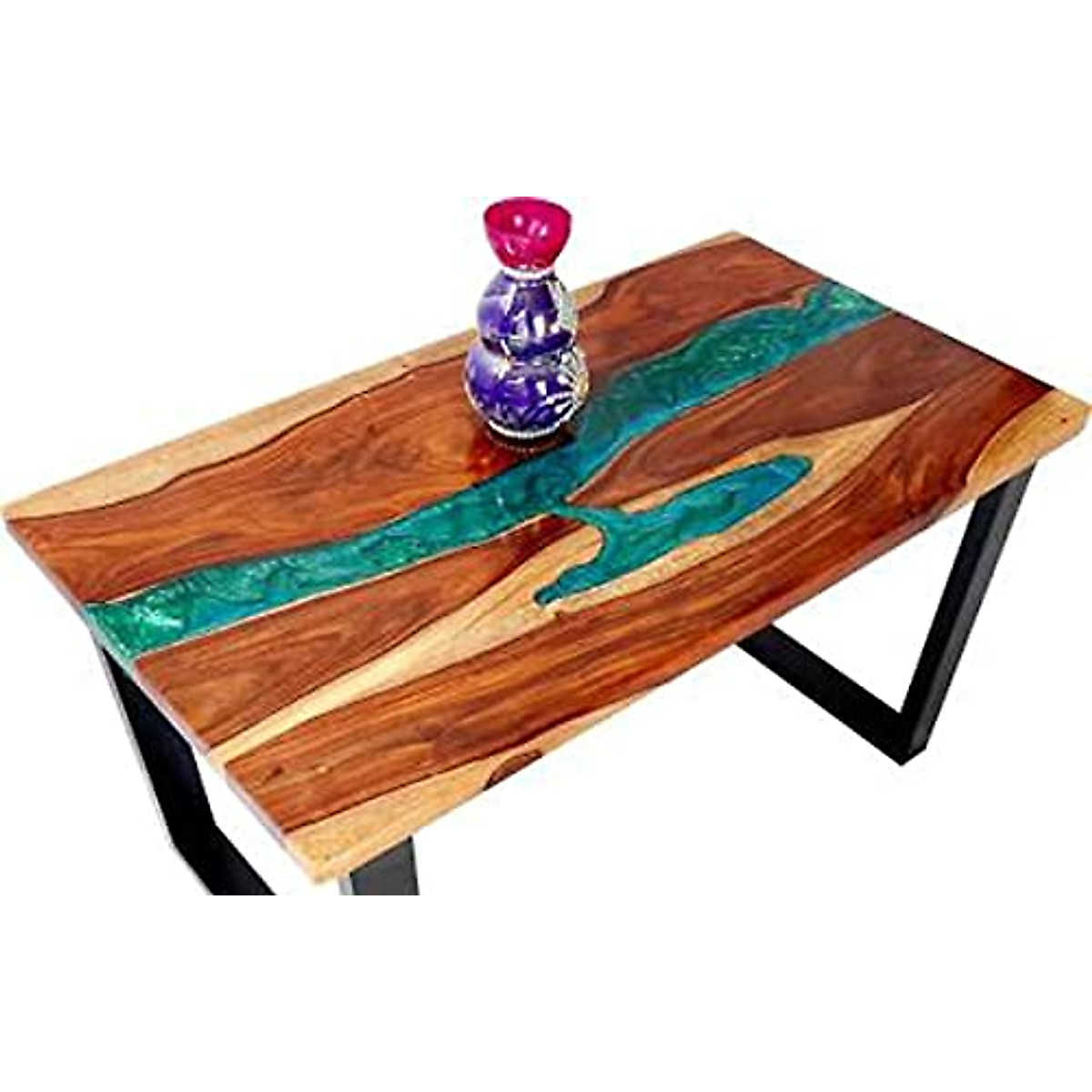 Epoxy Table, Epoxy Resin River Table, Live Edge Wooden Table, Natural Wood,Dining table, Natural Epoxy Table, Resin Table 54x27 inch