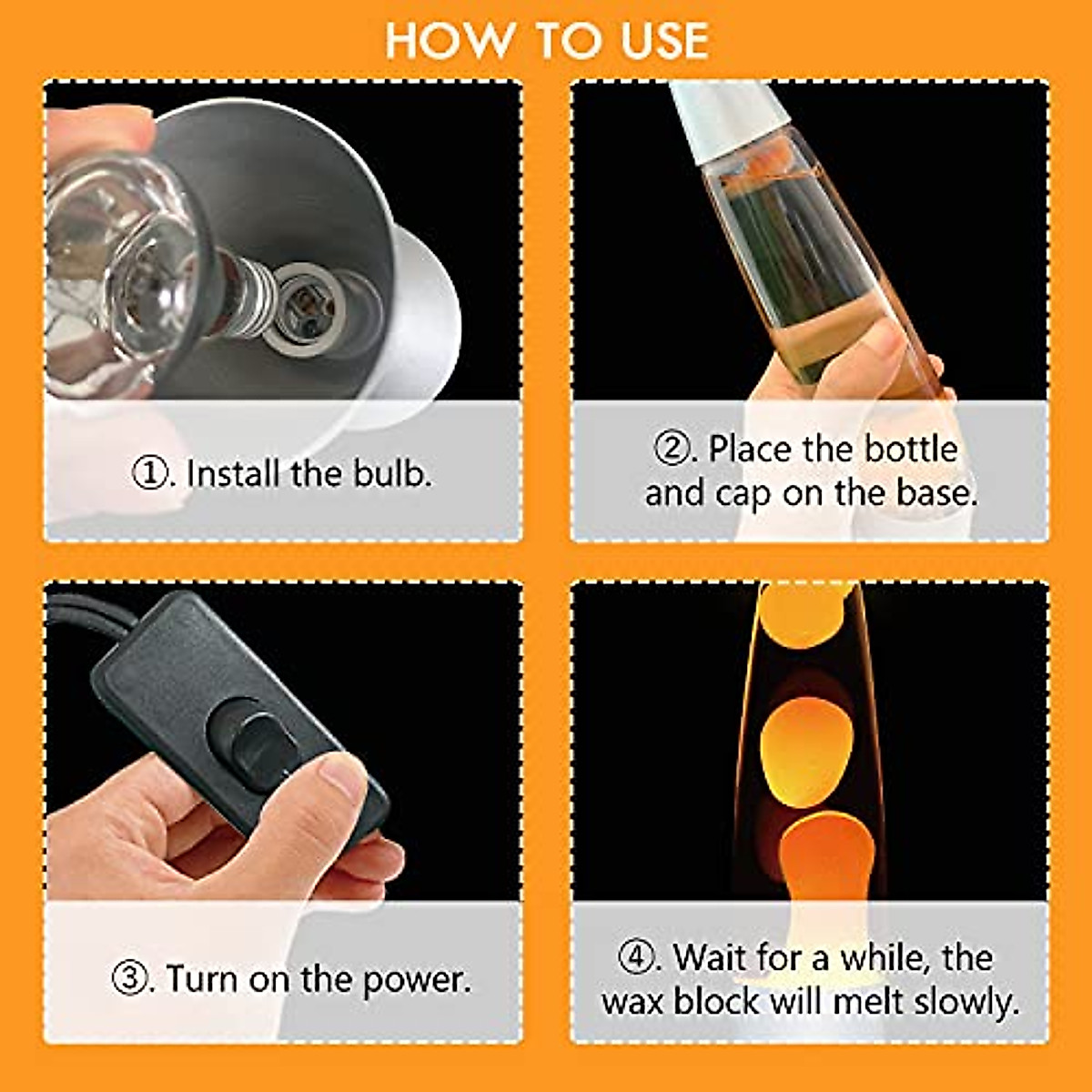 Stemclas 13-Inch Liquid Motion Lamp, Wax Flow in Liquid Relaxing Night Light, Home Decor Living Room Bedroom Office Lamp, Amazing Gifts (Yellow Wax in Clear Water)