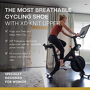 Tommaso Pista Aria Women's Cycling Shoes Dual Cleat Compatibility Spin Shoes, Indoor Cycling Bike, Road Bike Shoes, Sport Bike- No Cleats - Compatible with SPD, SPD-SL & Look Delta Cleats - Black 43