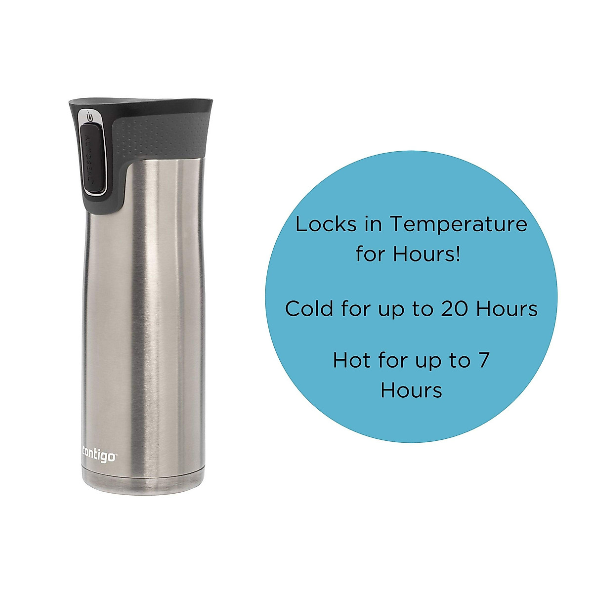 Contigo West Loop Stainless Steel Vacuum-Insulated Travel Mug with Spill-Proof Lid, Keeps Drinks Hot up to 5 Hours and Cold up to 12 Hours, 24oz Steel