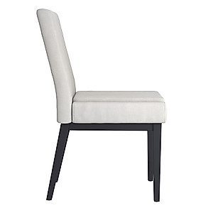 !nspire Contemporary Fabric and Metal Dining Chair, Set of 2 - Beige and Black