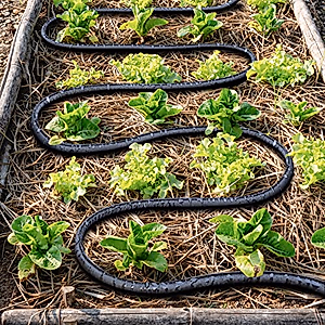 JAZIPO Premium Soaker Hose 100ft (50ft x 2Pack), Efficient Garden Drip Hoses Irrigation, Heavy Duty Watering Hose Save Water For Garden Bed, Leakproof Double Layer Flexible Trickle Hose with Holes