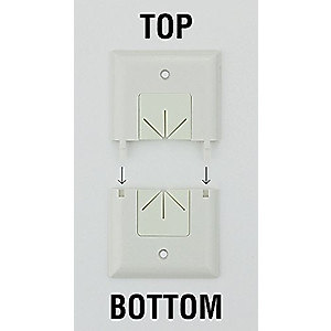 DATA COMM Electronics 45-0017-WH Split Style TV Plate with Flexible AV/HDMI Cable Pass-Through - White