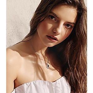 TRWWELL I Love You Necklace 100 Languages Projection Silver Half Moon Pendant Necklace for Women Wedding Birthday Anniversary Jewelry Gift