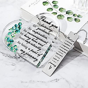 Thank You Gifts Set for Women Men Coworkers Farewell Gift Employee Appreciation Gifts for Boss Lady Teacher Colleague Leaving Gift Acrylic Sign Gift and Bookmark Set