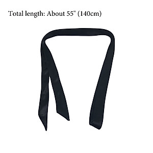 Women Long Silk Bow Tie, Ladies Satin Self Necktie/Ribbon BowTie For T-shirt Decoration Valentine's Day Gift W-B-T1 (black)