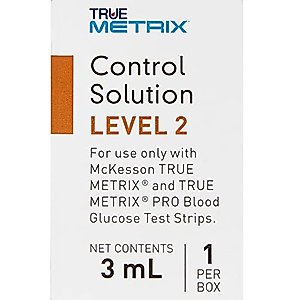 McKesson True METRIX Blood Glucose Testing Control Solution, Level 2, 3 mL Vial, 1 Count