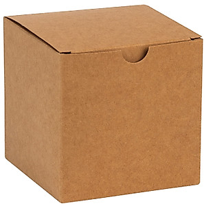 Hammont Cube Kraft Gift Tuck Top Boxes (18 Pack) | 4x4x4” Small Paper Boxes | for Party Favors, Cupcakes, Weddings, Birthday & Christmas
