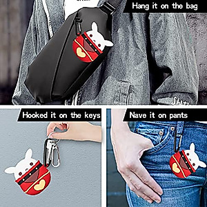 Genshin Impact Case for Airpod, Anime Game Cute Funny Cool 3D Silicone Cover Accessories Kawaii Skin for Air pods 1&2 for Girls Men Boy Teen(Jumpy Dumpty,Red Rabbit)