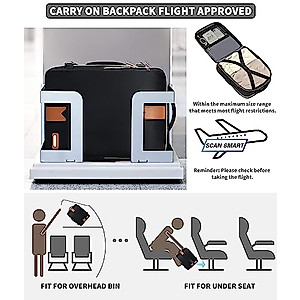 Travel Backpacks for Women Carry On, TSA Friendly Flight Approved Backpack for Traveling On airplane Water-resistant Personal Item Bag with Laptop Compartment Fits 15.6 Laptop Casual Daypack for Work