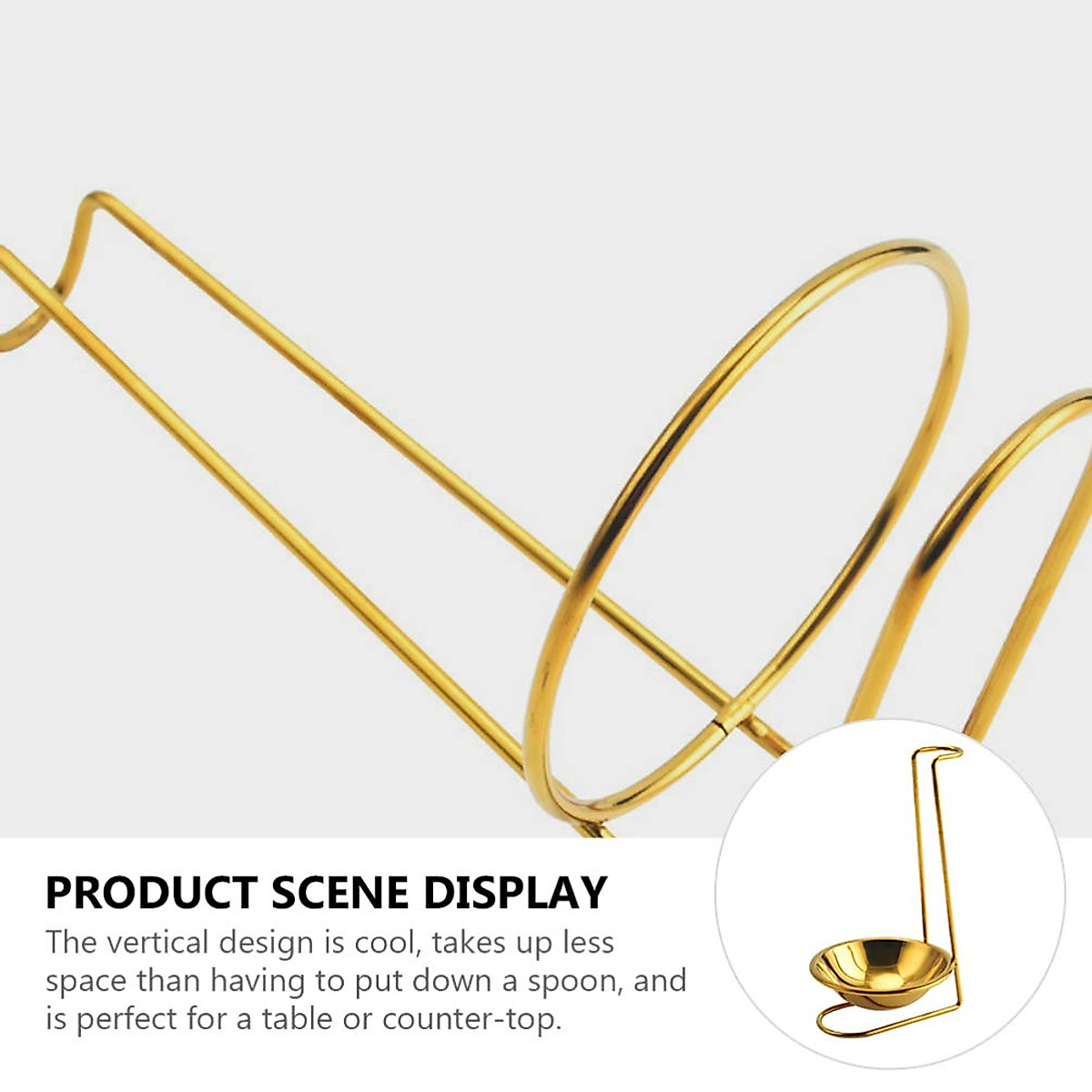 DOITOOL Stainless Steel Soup Ladle Spoon Rest Kitchen Utensil Rest Gold