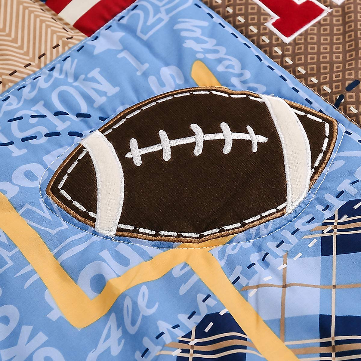 2 PCs Brown Sports Themed Nursery Crib Bedding Set Quilt Fitted Sheet American Ruby Baseball Sports Baby Boy Cot Bedding Set