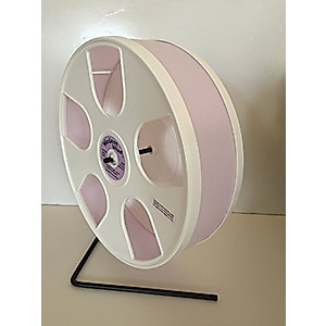 Sugar Glider/Hamster/Mouse 8" Diameter Exercise Wheel W. Stand Lavender with White Panels