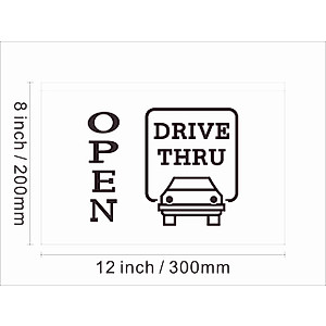 190014 Open Drive Thru Service Shop Store Display LED Light Neon Signs (12" X 8", Red)