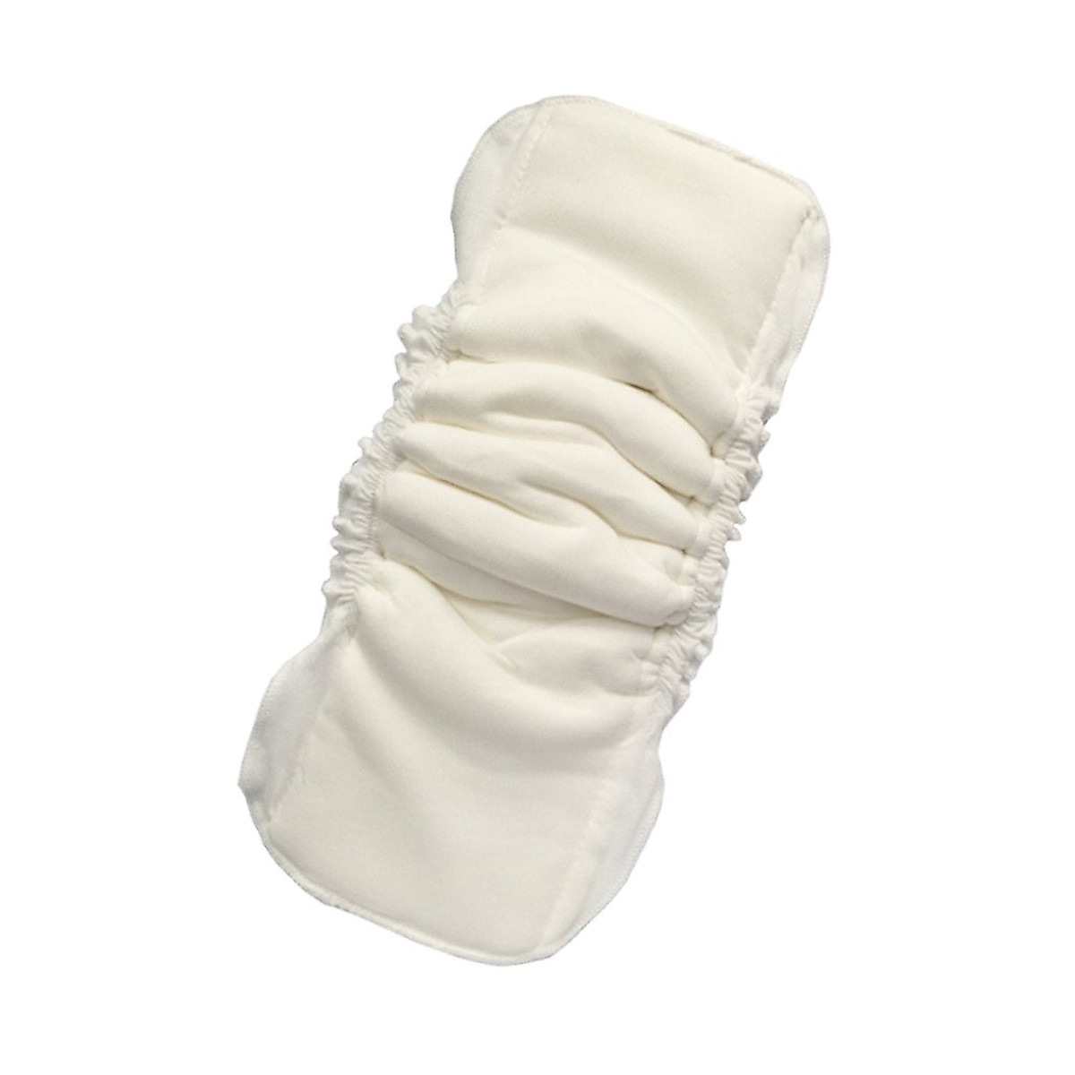 Vlokup Baby Waterproof Cloth Diaper Inserts 5 Layer with Gussets, 12 Pack, for Newborn Toddler Kids, Nature Bamboo Cotton Nappy Liner for Pocket Diaper, Reusable Washable Absorbent with Wet Bag