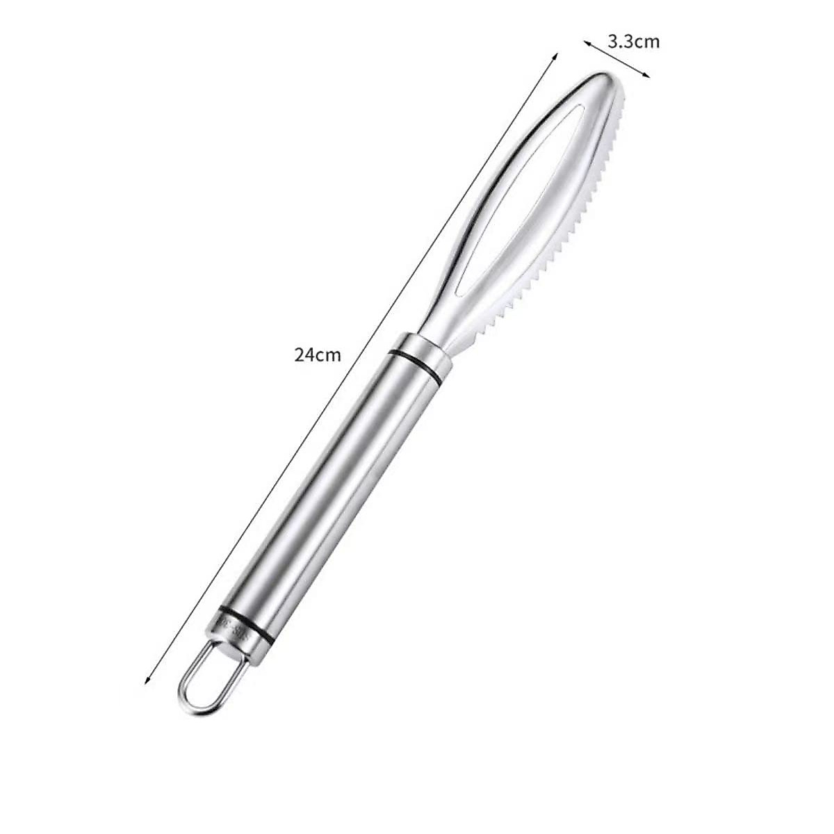 304 Stainless Steel Fish Scale Remover - Saw Teeth Descaler Tool - Easy Scaling Fish Scraper - Suitable for All Fish Types - Perfect for Chefs and Home Cooks